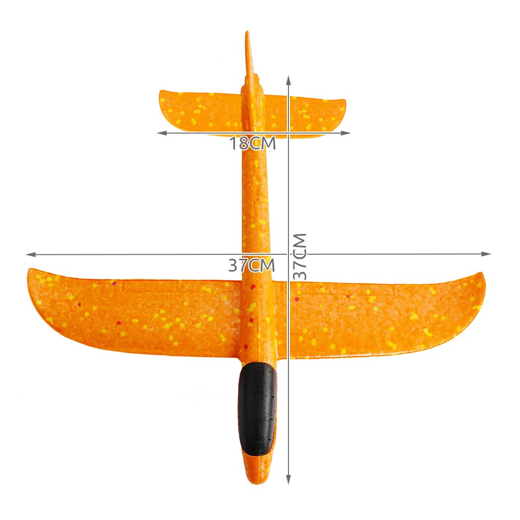 Avion planor din spuma, Iso Trade, 37 x 37 cm, Styrofoam, Portocaliu ...