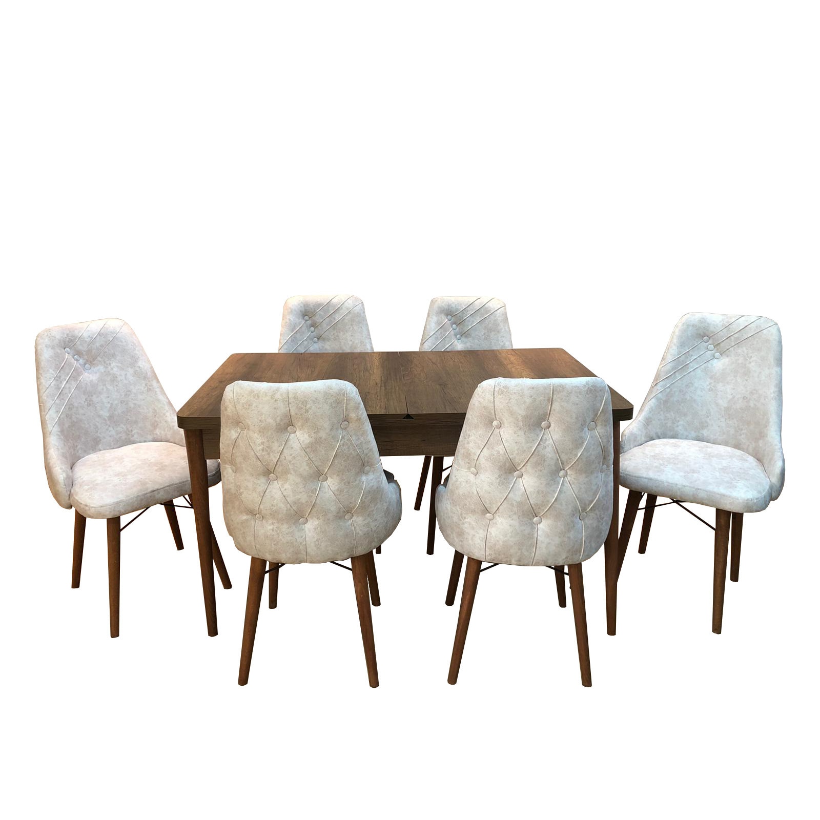 Set masa extensibila aris nuc cu 6 scaune crem - eMAG.ro