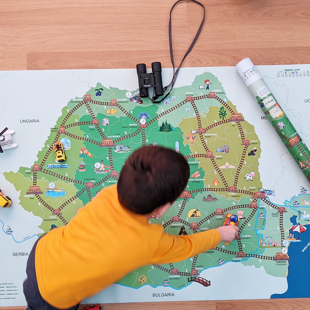 Harta educativa Calator prin Romania si stickere jurnal calatorii ...