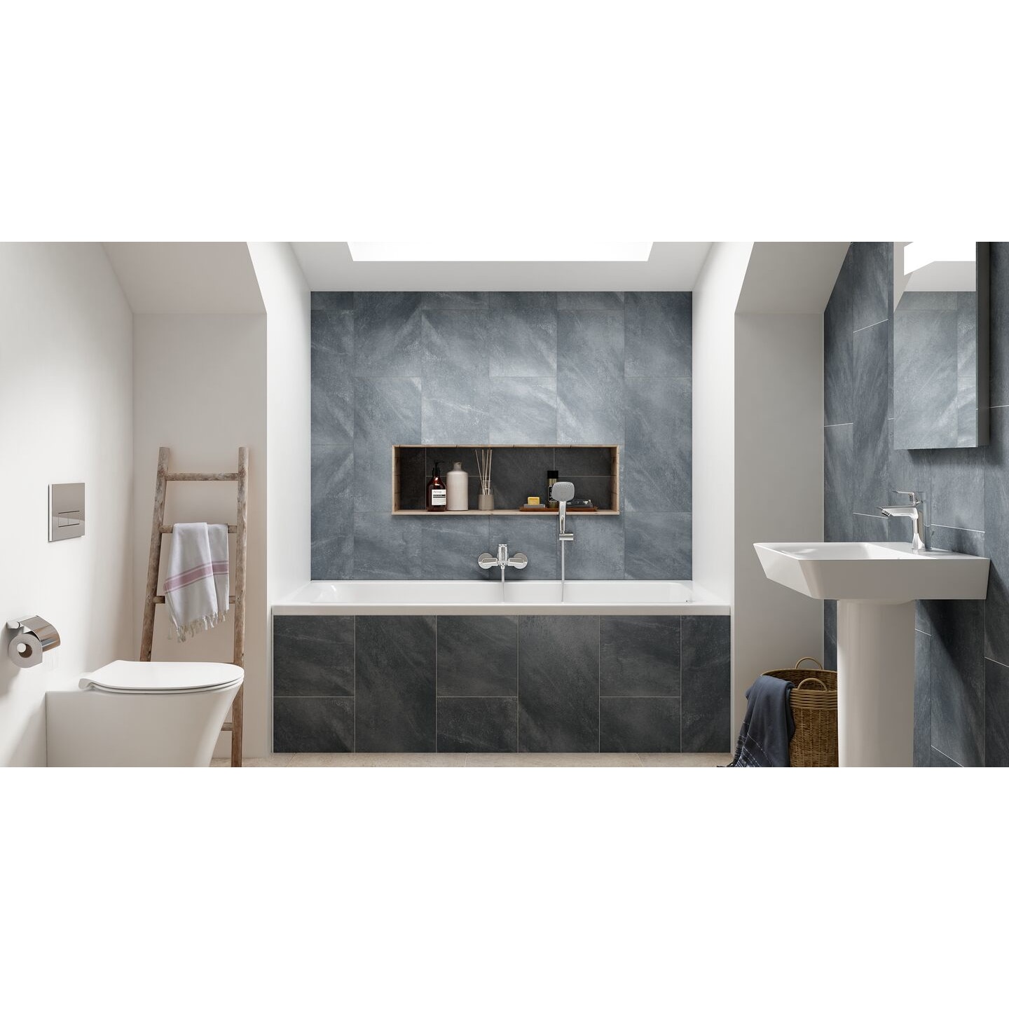 Смесител Ideal Standard, Tesi, A6583, стенен за вана/душ, 40 mm ...