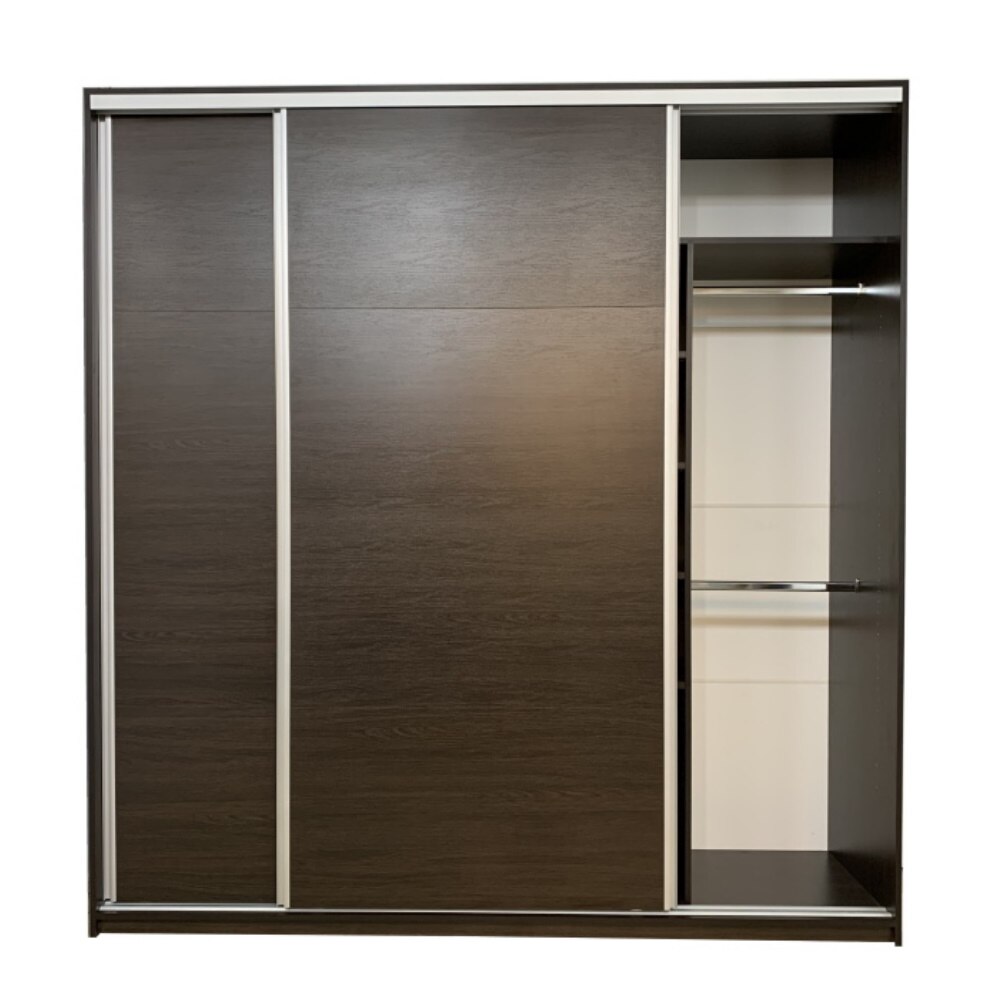 Dressing cu usi culisante, Wenge, H230 x L240 x A60 cm, dulap cu sistem ...