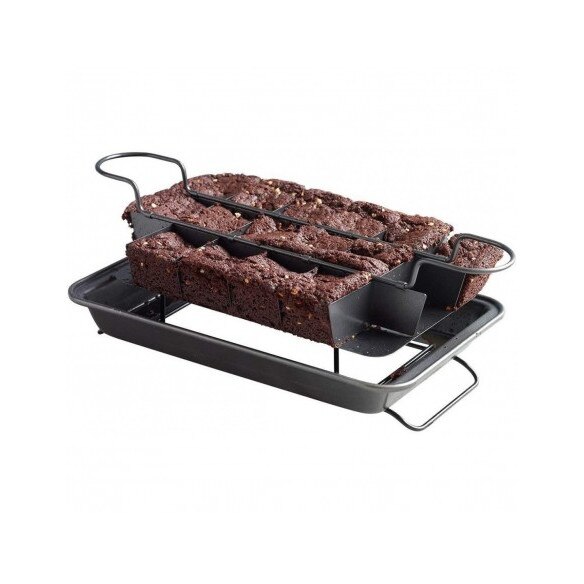 Tava prajituri Perfect Brownie, tava cu separator si suport pentru masa ...