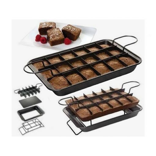 Tava prajituri Perfect Brownie, tava cu separator si suport pentru masa ...