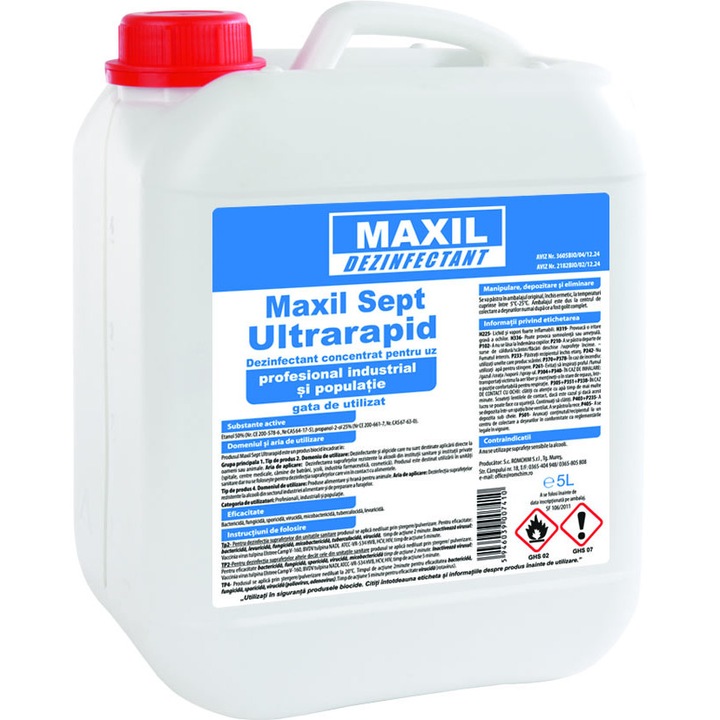 Dezinfectant contentrat pentru suprafete Maxil Sept Ultrarapid 5L - eMAG.ro
