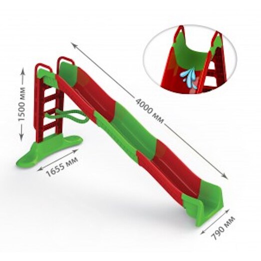 Tobogan copii Doloni 400 cm, rosu/verde - eMAG.ro