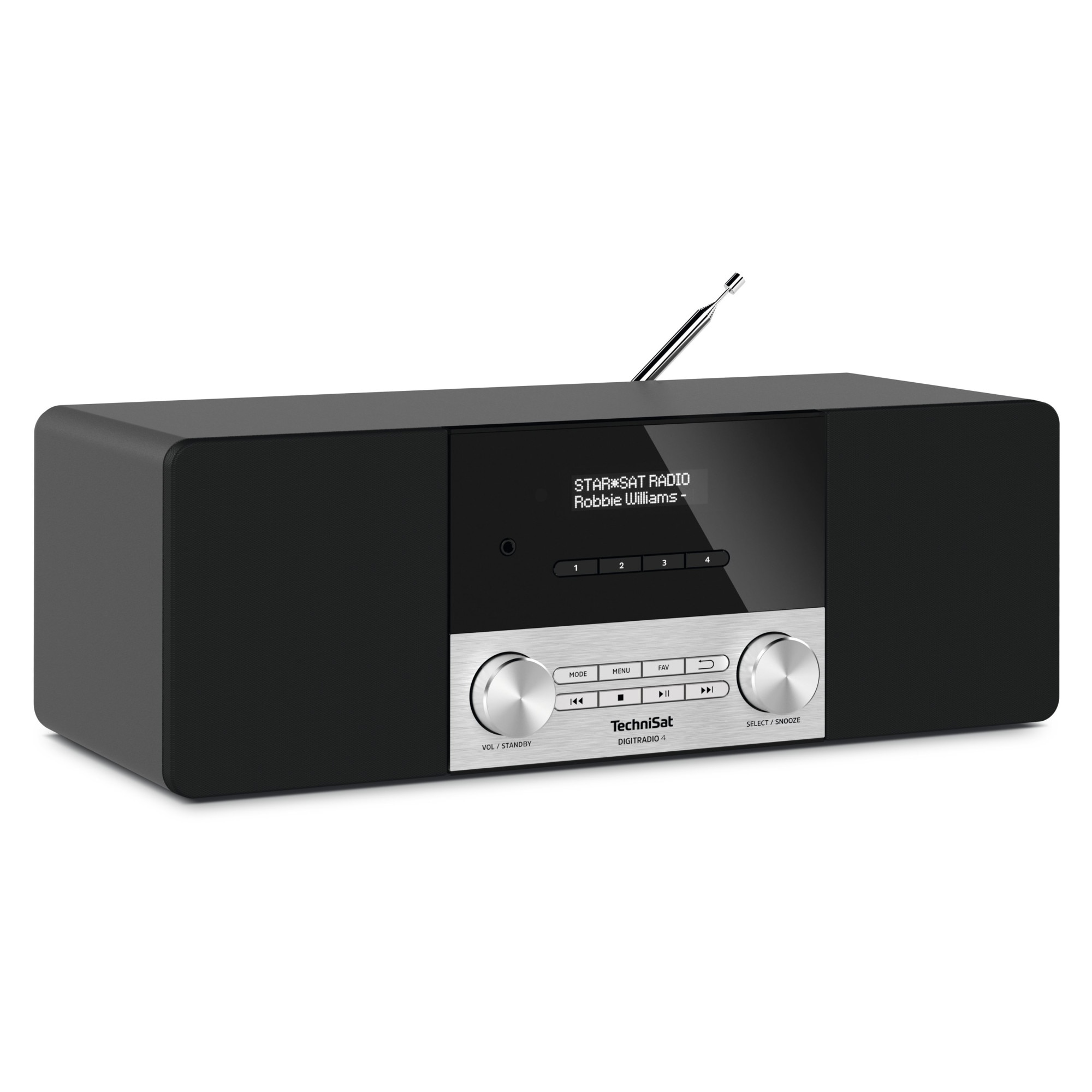 Radio cu ceas, TechniSat, DIGITRADIO 4, DAB + si FM, Bluetooth,2x10 W ...