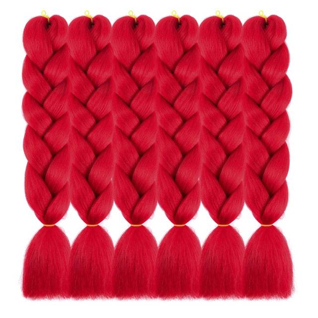 Extensii par sintetic pentru impletituri, rosu, 62 cm - eMAG.ro