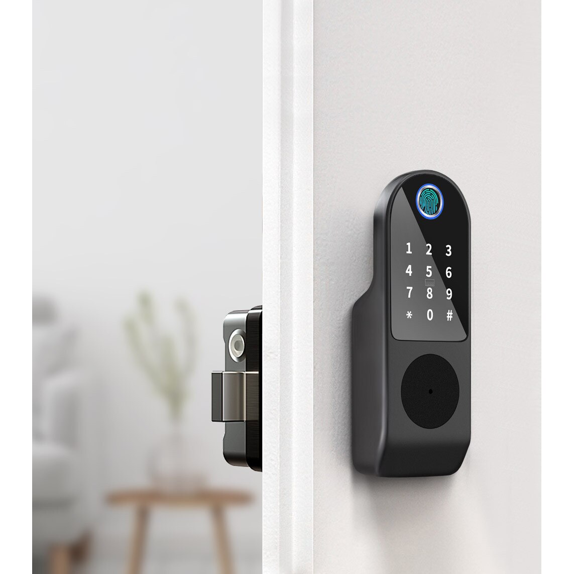 Yala inteligenta, WiFi, cu butuc rotativ, acces cu amprenta, cod, card ...