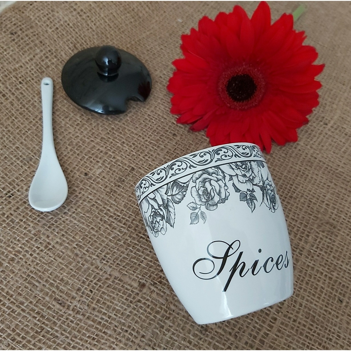 Set condimente, 7 piese ceramica, depozitare pentru condimente, ulei ...