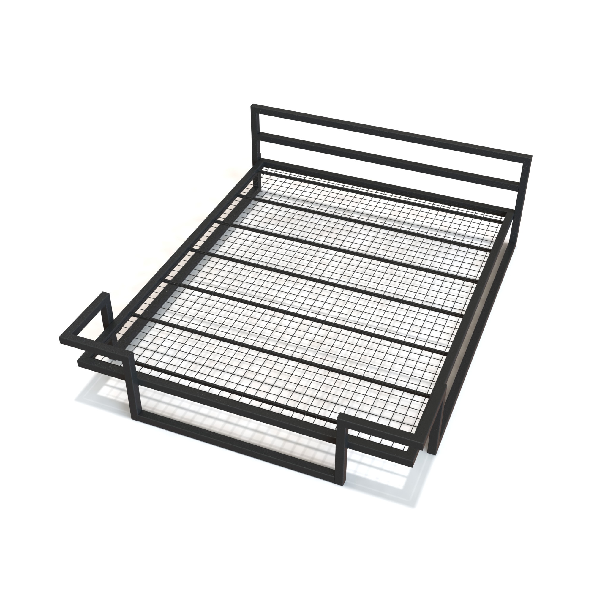 Pat metalic model-1894, Negru, 160x200 cm - eMAG.ro