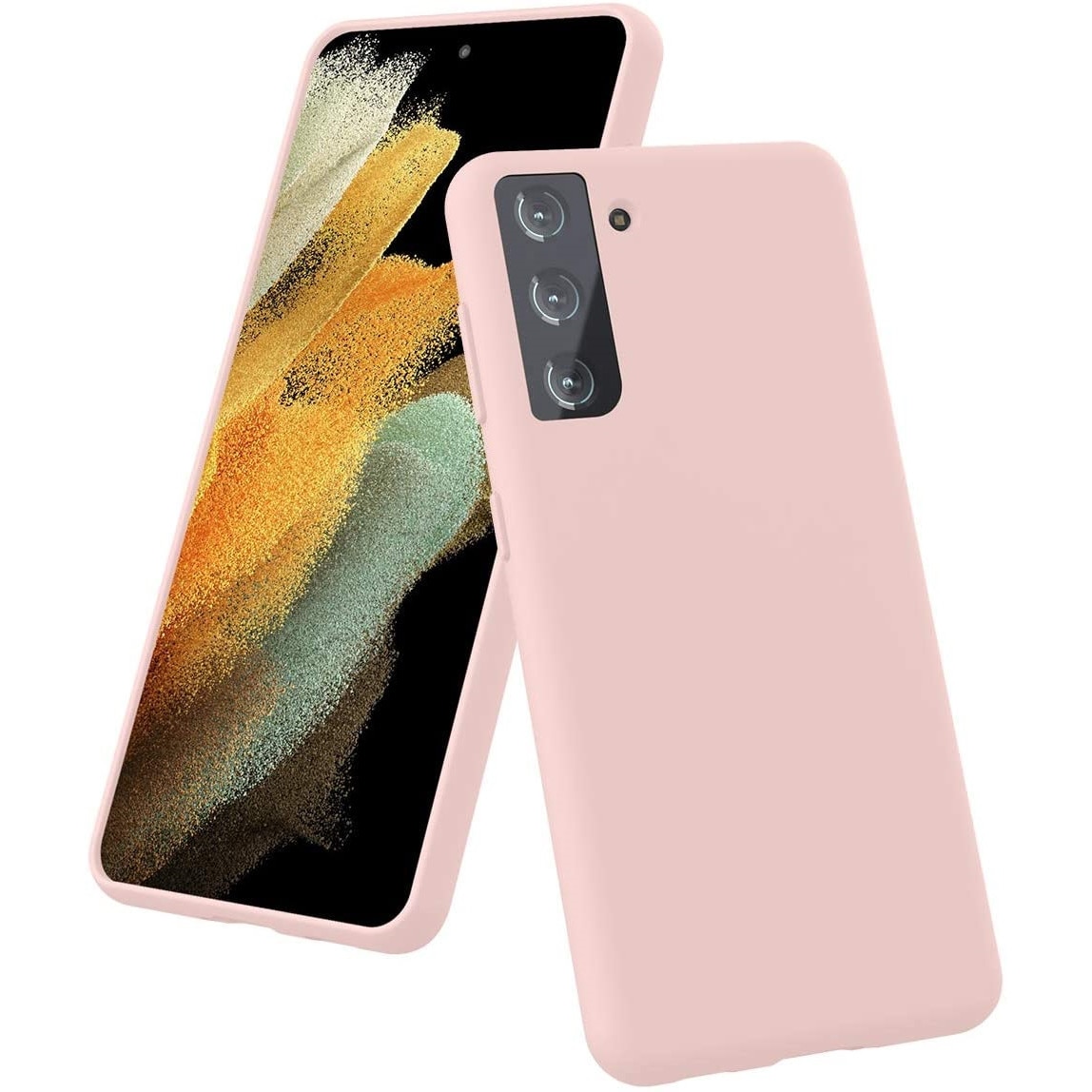 Husa protectie compatibila cu Samsung Galaxy S22, silicon Dusty Roz ...