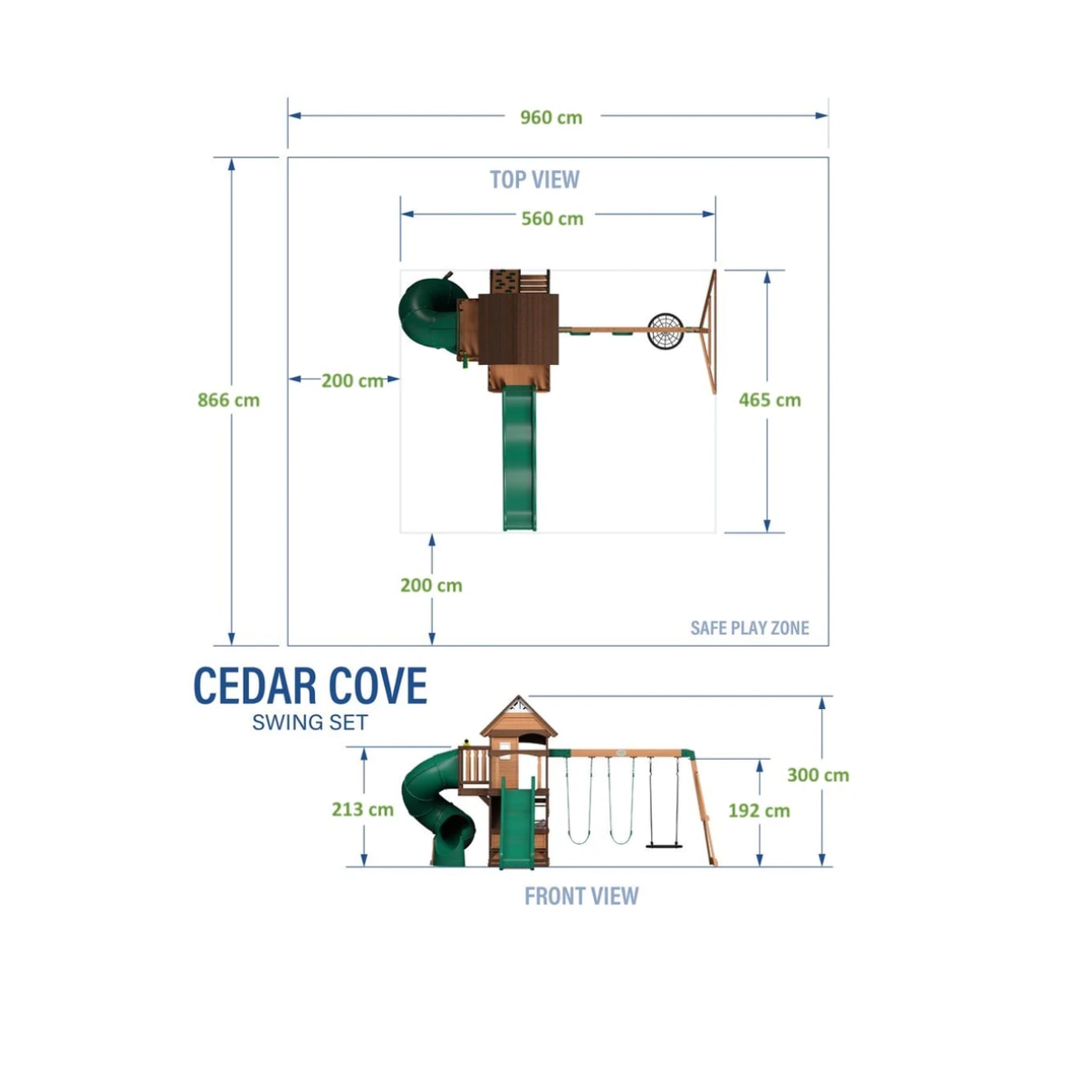 Spatiu de joaca de exterior pentru copii, Cedar Cove, din lemn de cedru ...