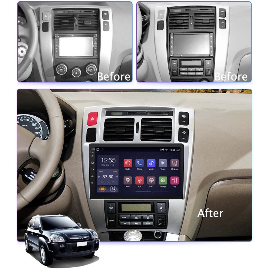 Мултимедия с навигация ZT, за Hyundai Tucson 2004-2009, Android 11, 8+2+32, 10112 - eMAG.bg