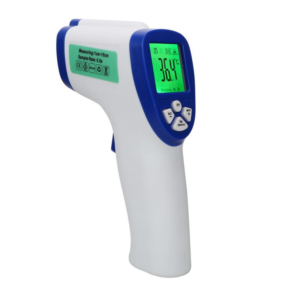 Termometru fara contact, Cu display LED, Alb/Albastru - eMAG.ro