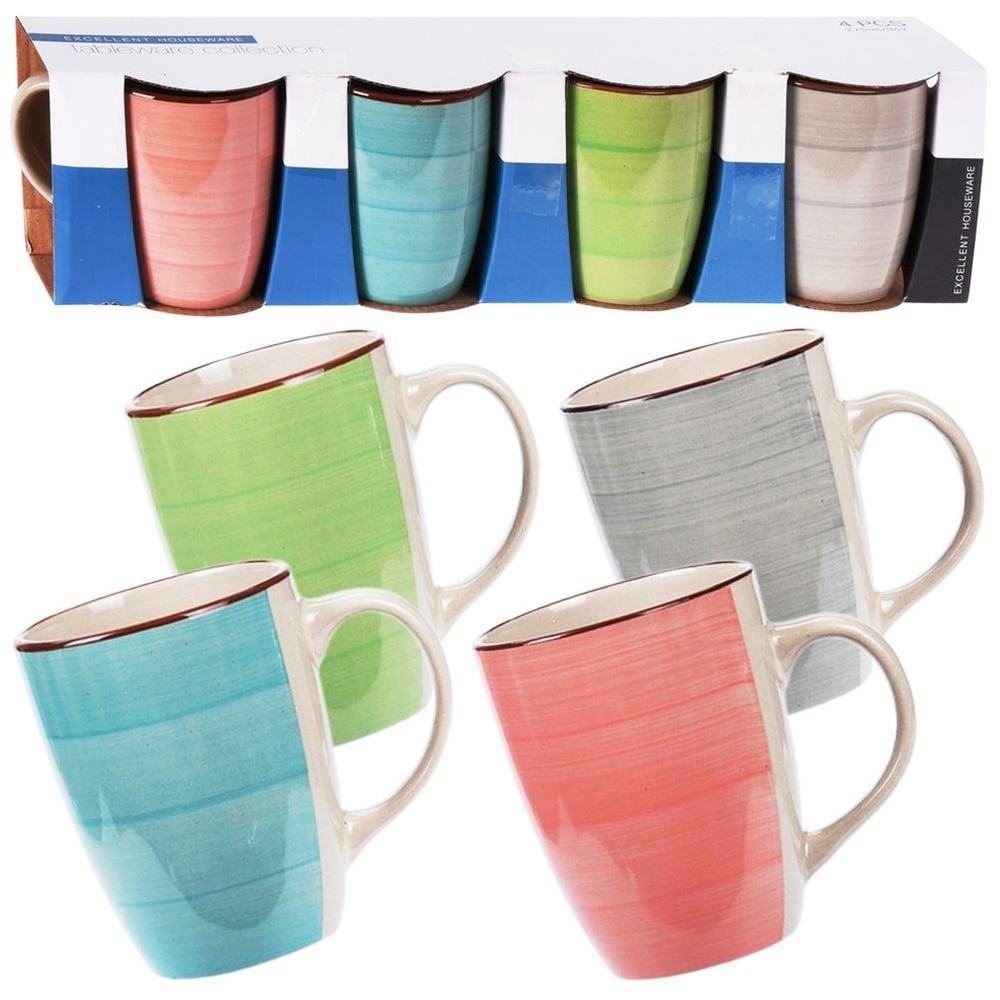 Set 4 cani Koopman, ceramica, 270 ml 7.8x10 cm, multicolor - eMAG.ro