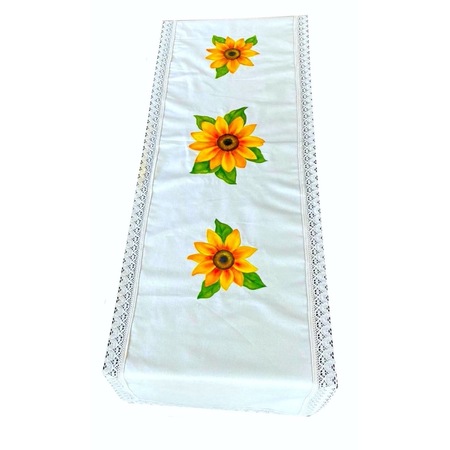 Покривка за маса с ръчно рисувана флорална шарка, Traversa floeara ...