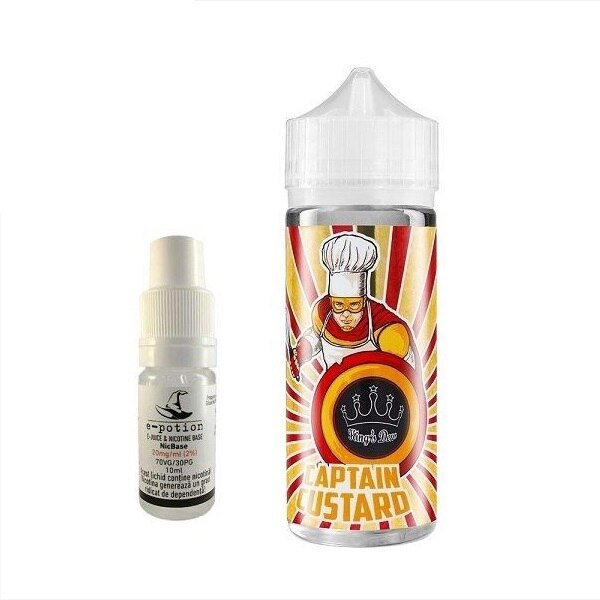 Pachet Lichid Tigara Electronica King's Dew - Captain Custard ,1.8mg/ml ,110ml cu Nicotina - eMAG.ro