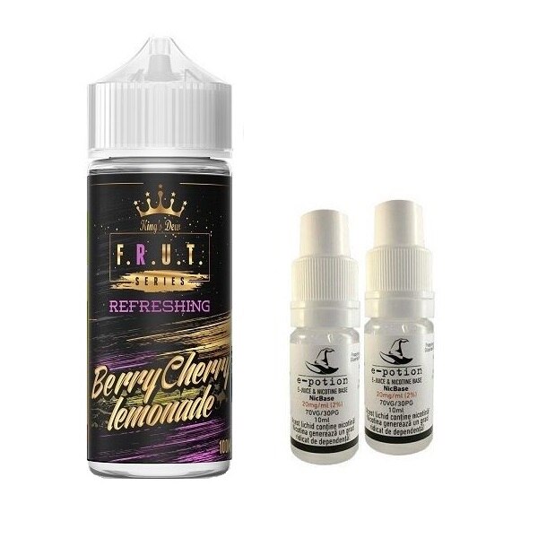 Pachet Lichid Tigara Electronica King's Dew FRUT - Berry Cherry Lemonade ,3.33mg/ml ,120ml cu ...