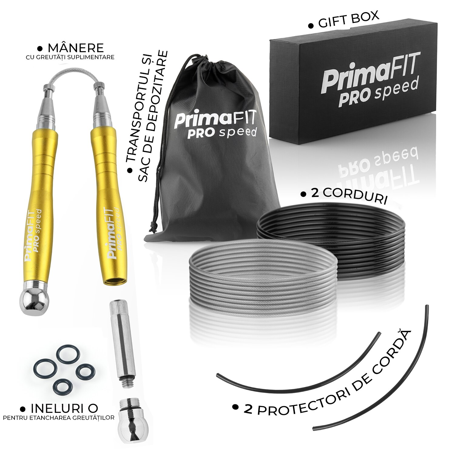 Coarda Sarituri Viteza Prima FIT Pro Speed, Set Profesionala, 3m ...