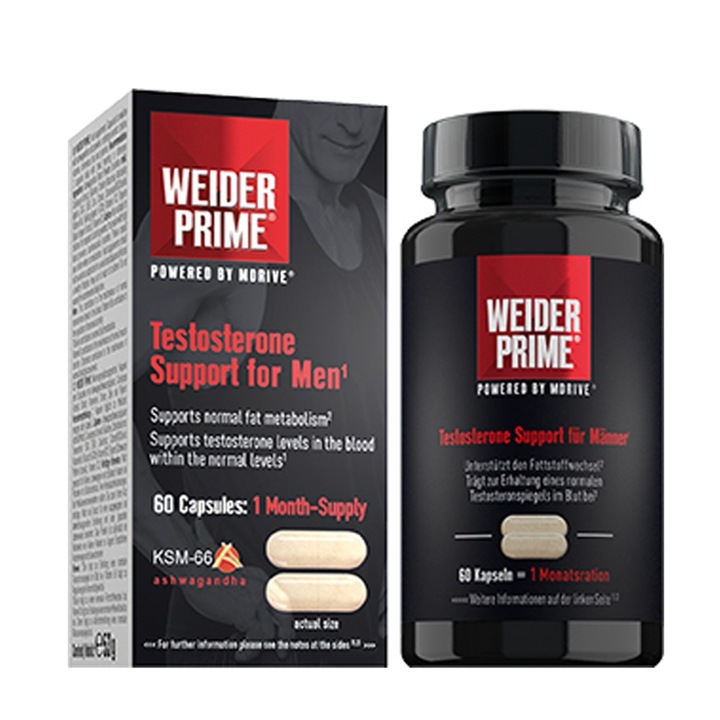 Хранителна добавка Weider, Prime Testosterone, 60 капсули - eMAG.bg