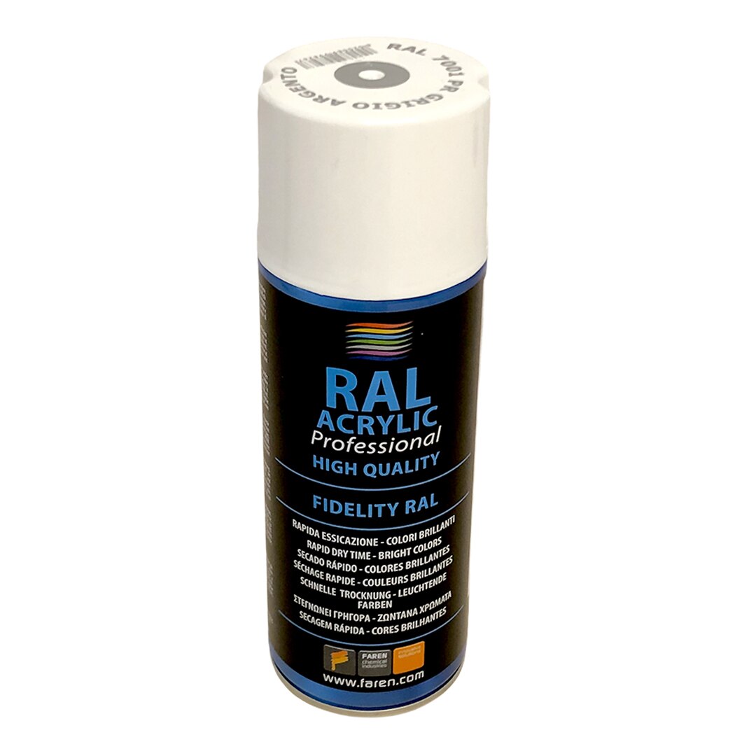 Spray vopsea acrilica 100% profesionala, Faren, Gri Argintiu, RAL 7001 ...