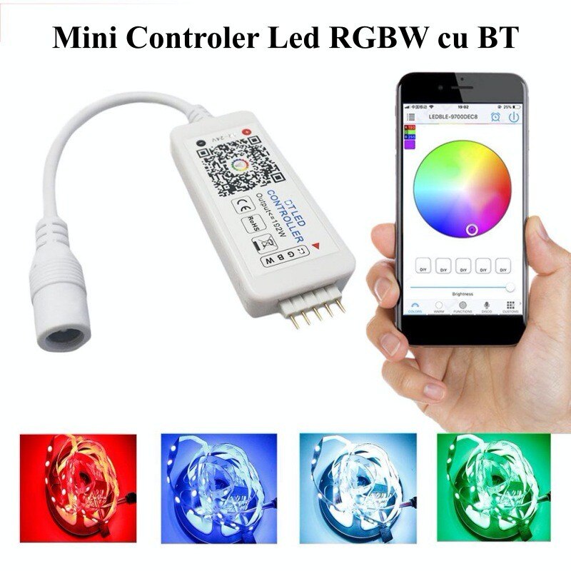 Controller mini pentru banda RGBW cu bluetooth 5v-24v - eMAG.ro