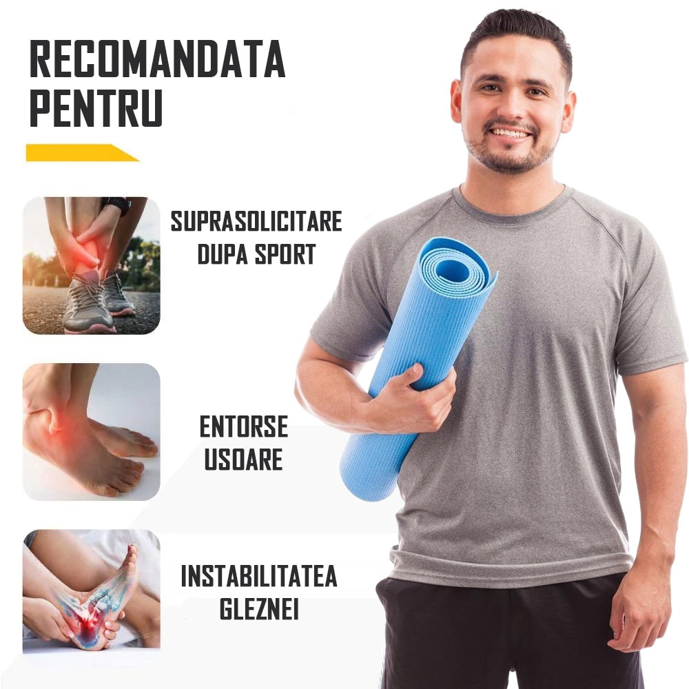 Glezniera ELECAND®, bandaj elastic tip soseta, orteza glezna picior cu ...