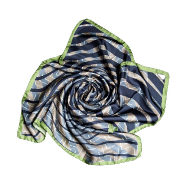 Batic din matase Circle Design, Bleu/Albastru, 90 cm x 90 cm - eMAG.ro