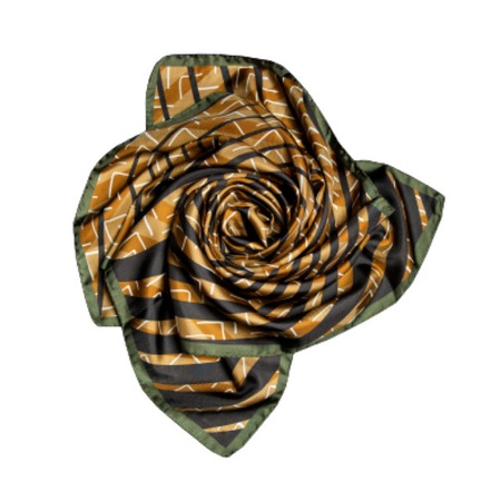 Batic din matase Circle Design, Bej/Maro, 90 cm x 90 cm - eMAG.ro