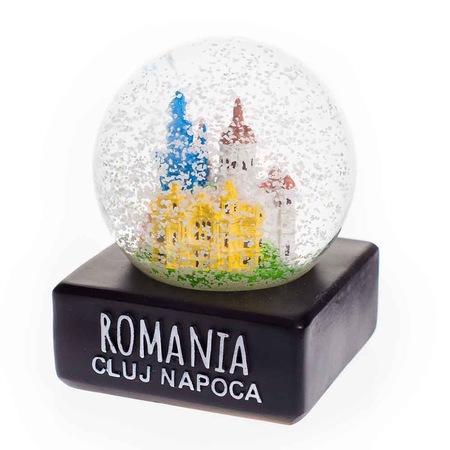 Glob decorativ colorat din rasina cu cladiri din Cluj 115 X 80 X 80 ...