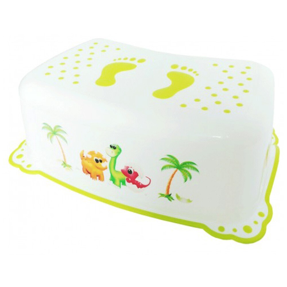 Taburet copii Dino Alb Lime antialunecare - eMAG.ro
