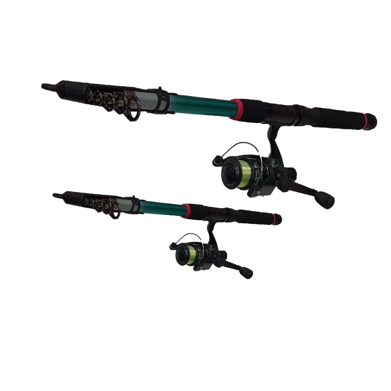 Set cu 2 lansete cu 2 mulinete, 4 tipuri de momeli si accesorii - eMAG.ro