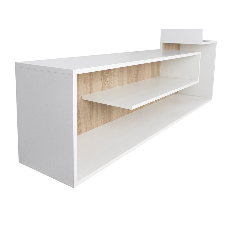 Comoda living cu rafturi, alb / sonoma, 155x28x121cm - eMAG.ro