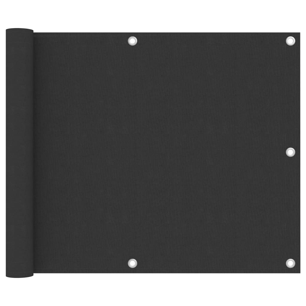 Paravan de balcon impermeabil, vidaXL, Tesatura, 75 x 500 cm, Antracit ...