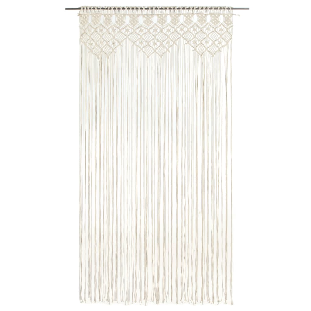 Perdea macrame, vidaXL, Bumbac, 140 x 240 cm, Crem - eMAG.ro