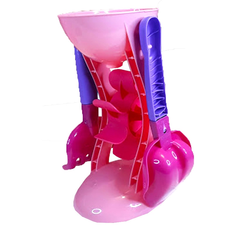 Set stropitoare, morisca, galeata cu figurine, 7 piese, Roz + Carte de ...