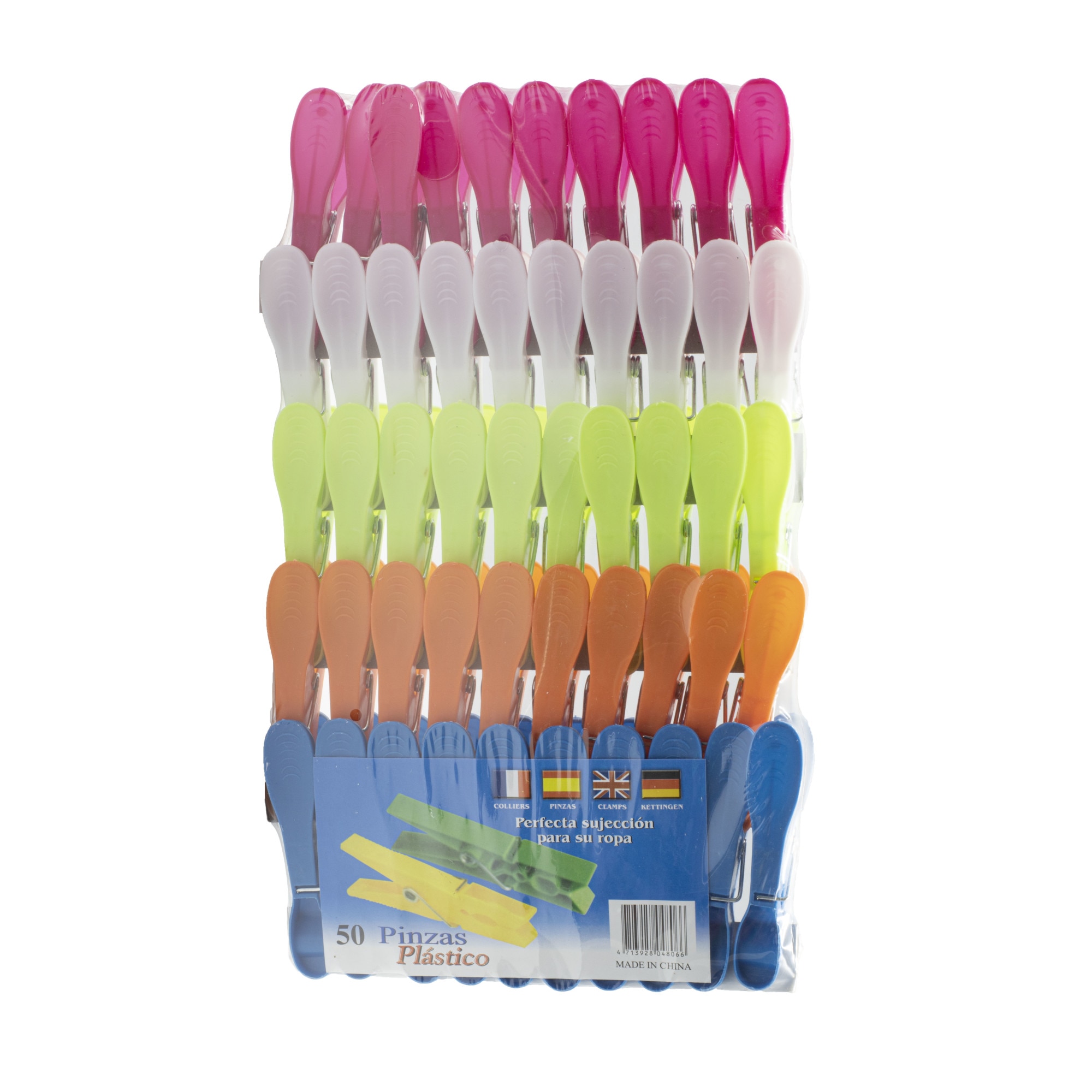 Set 50 carlige de rufe colorate, material plastic, Multicolor - eMAG.ro