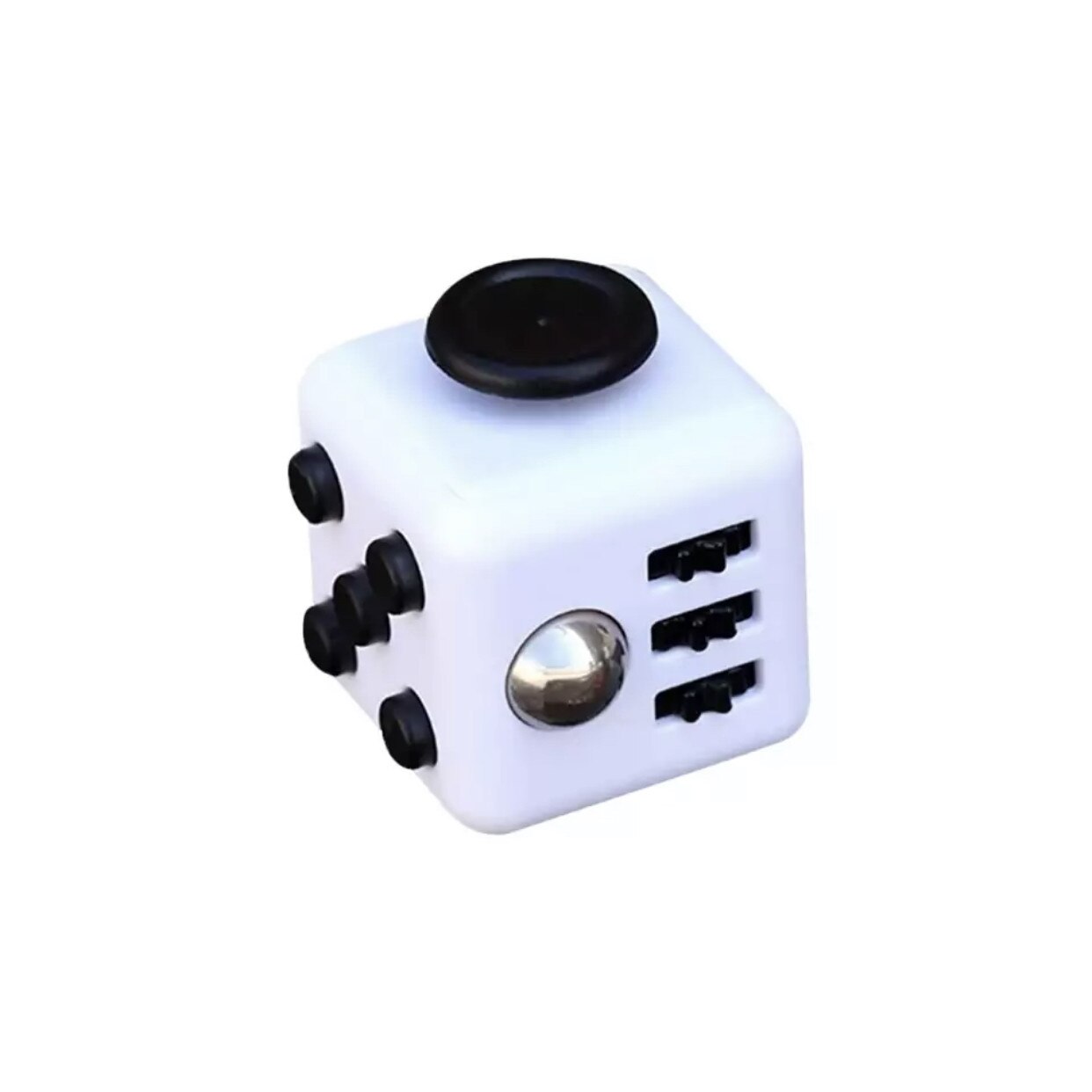 Cub antistres, Fidget cube, alb-negru, 3x3x3 cm - eMAG.ro