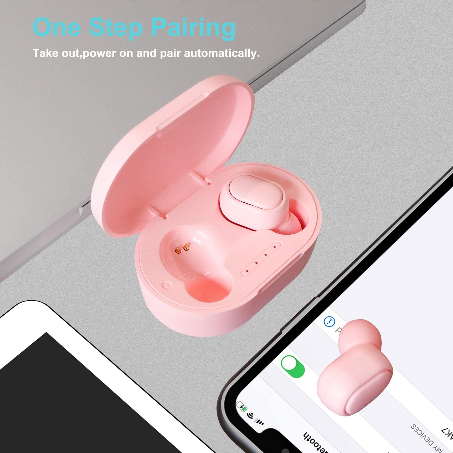 Аудио слушалки TWS M1 True Wireless Earbuds Basic 2 Bluetooth 5.0 Pink ...