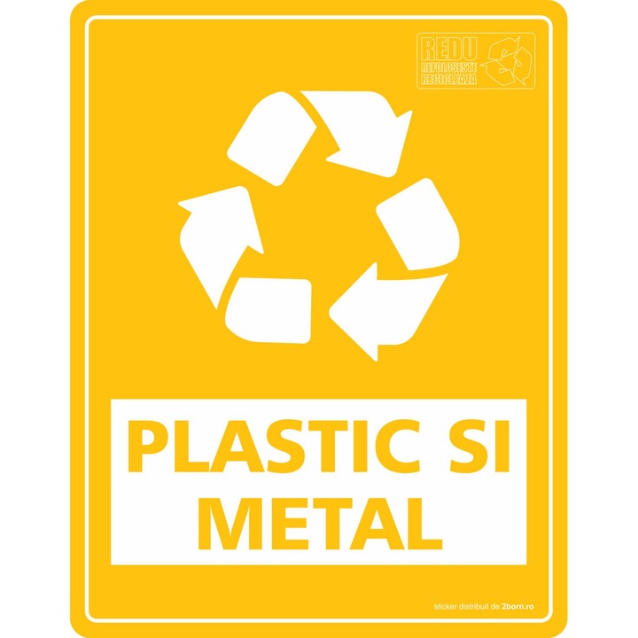 Autocolant pentru marcare pubele Colectare Selectiva Deseuri "Plastic ...