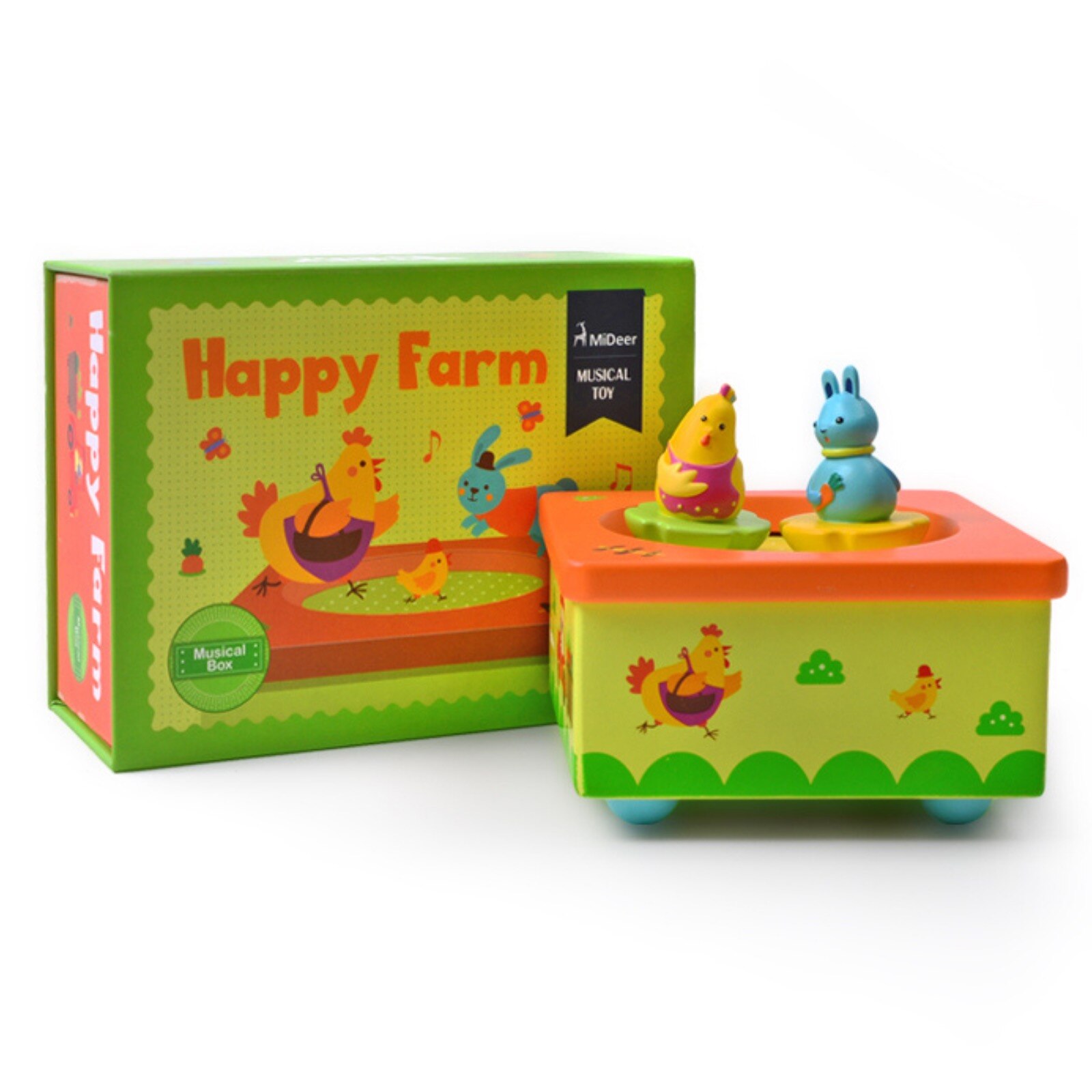 Cutiuta muzicala Happy Farm, 12 x 12 x 5.6 cm - eMAG.ro