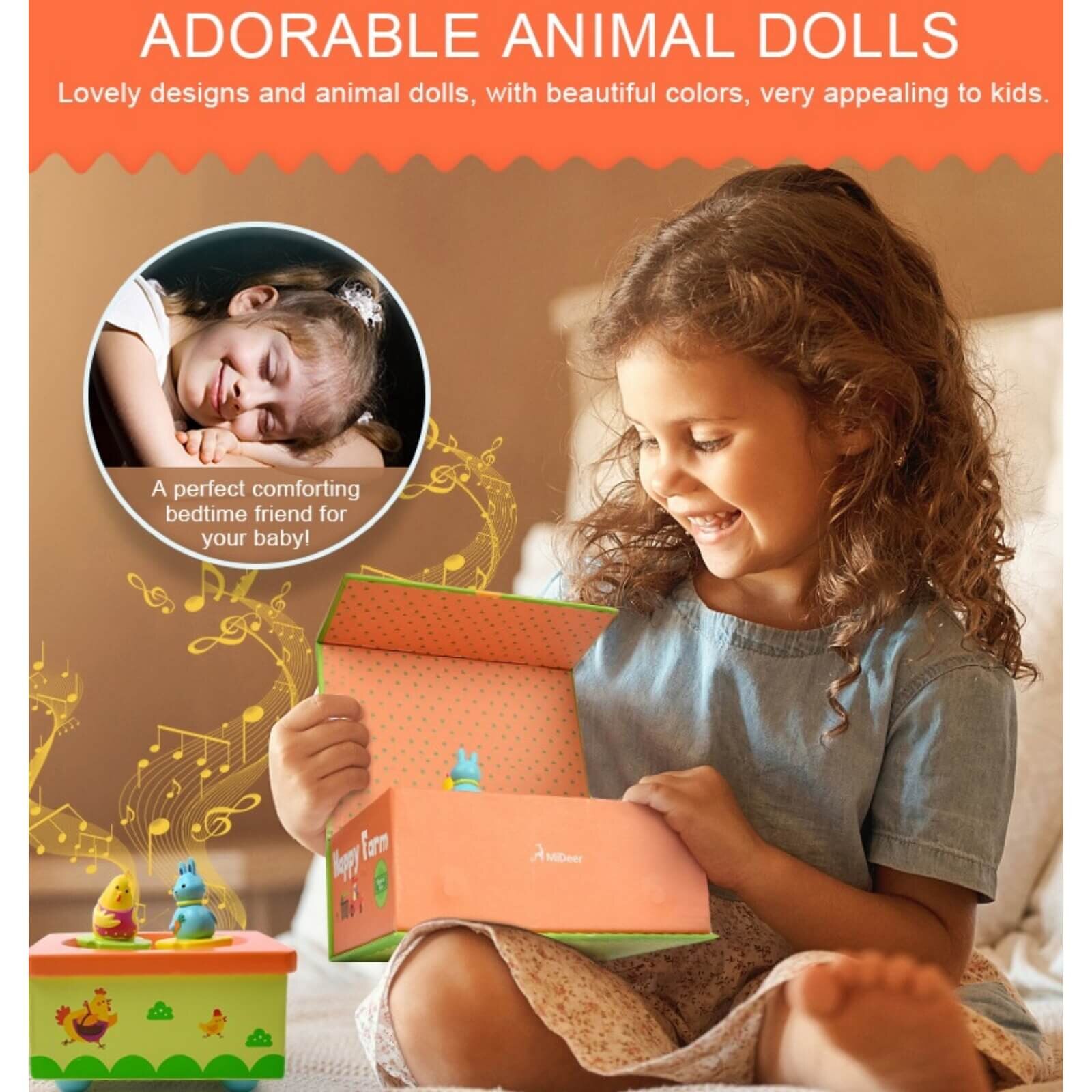 Cutiuta muzicala Happy Farm, 12 x 12 x 5.6 cm - eMAG.ro