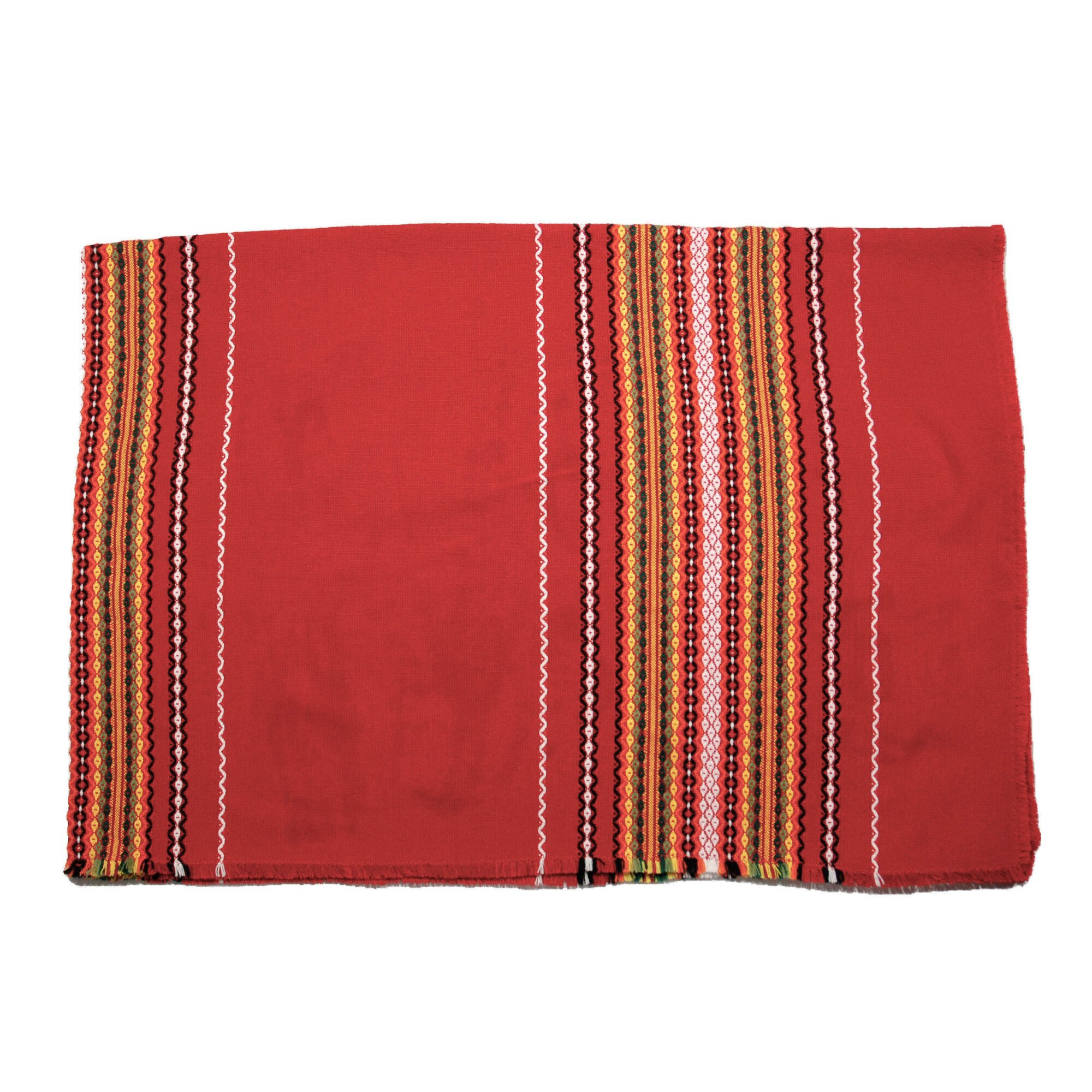 Fata de masa rosie cu model traditional 150 x 100 - eMAG.ro