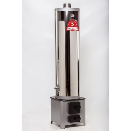 Boiler pe lemne si electric 120 L inox, cu focar, usa din tabla de otel ...
