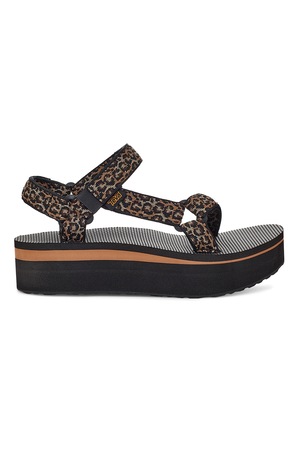 Teva, Sandale flatform cu animal print Universal, Maro camel, 9 - eMAG.ro