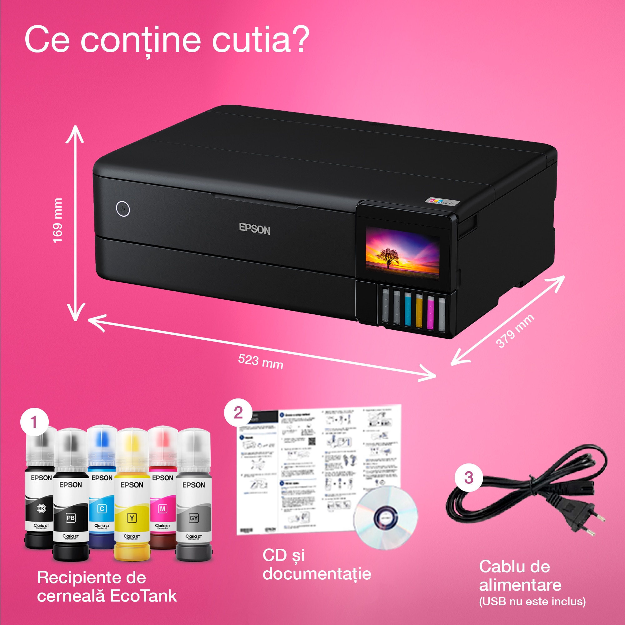 Multifunctional inkjet color CISS Epson EcoTank L8180, LAN, Wireless ...