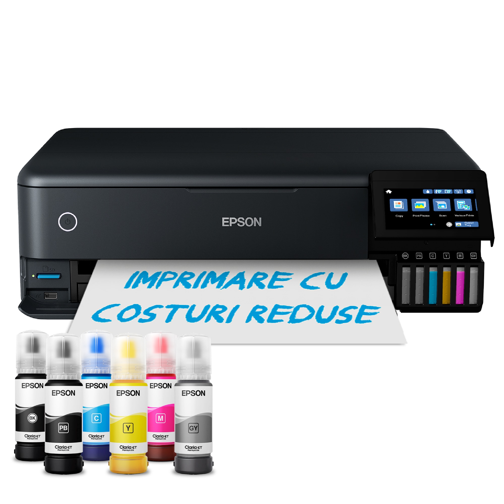 Multifunctional inkjet color CISS Epson EcoTank L8180, LAN, Wireless, A3+ - eMAG.ro