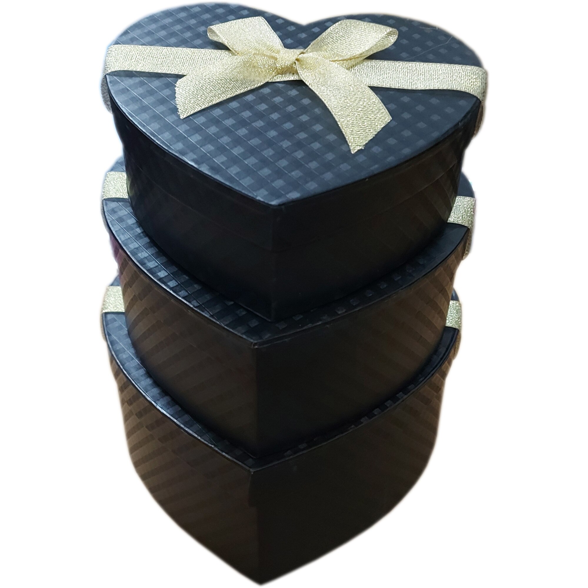 Set cutii tip inima, Carton, Negru, 20x18x16cm - eMAG.ro