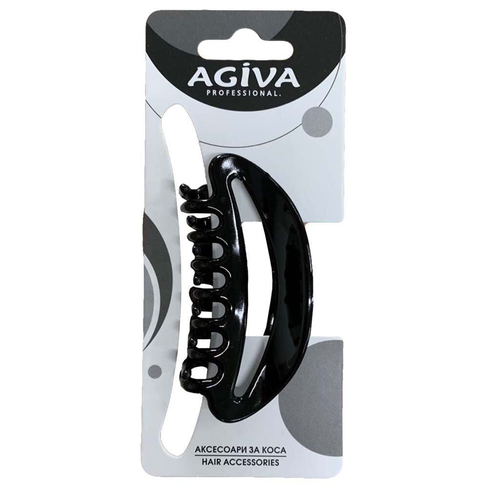 Agrafa de par, Agiva, Plastic, 10 cm, Negru - eMAG.ro
