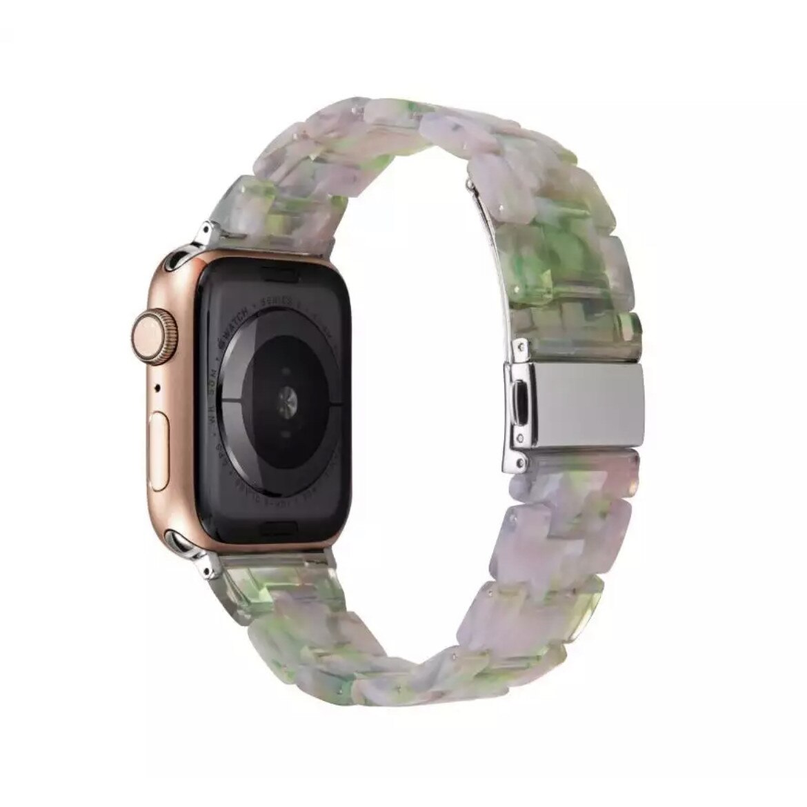 Верижка Vado Strap, за Apple Watch, Смола, Бледо розов и зелен, 40мм ...